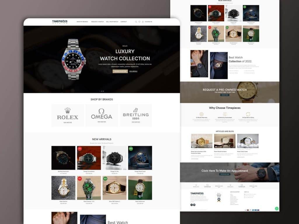 Luxury Watch ECommerce Website Design For Timepiece | Ashiqurtech